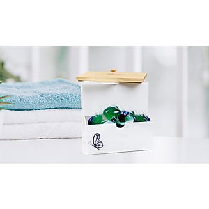 Dryer Sheet Dispenser package with Laundry Bag , Dryer Sheet Container with Basket for Dirty Clothes for Laundry Organization , white Acrylic Dryer Sheet Dispenser Box , Dryer Sheet Holder, DSD001