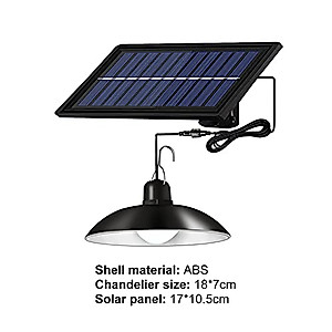 LAPUTA Outdoor Solar Light - Energy Saving ABS Waterproof Ceiling Lamp Remote Control 18 Hrs Lighting Single Double Head Solar Lamp for Home Garden Garage (Warm White Single-Head)