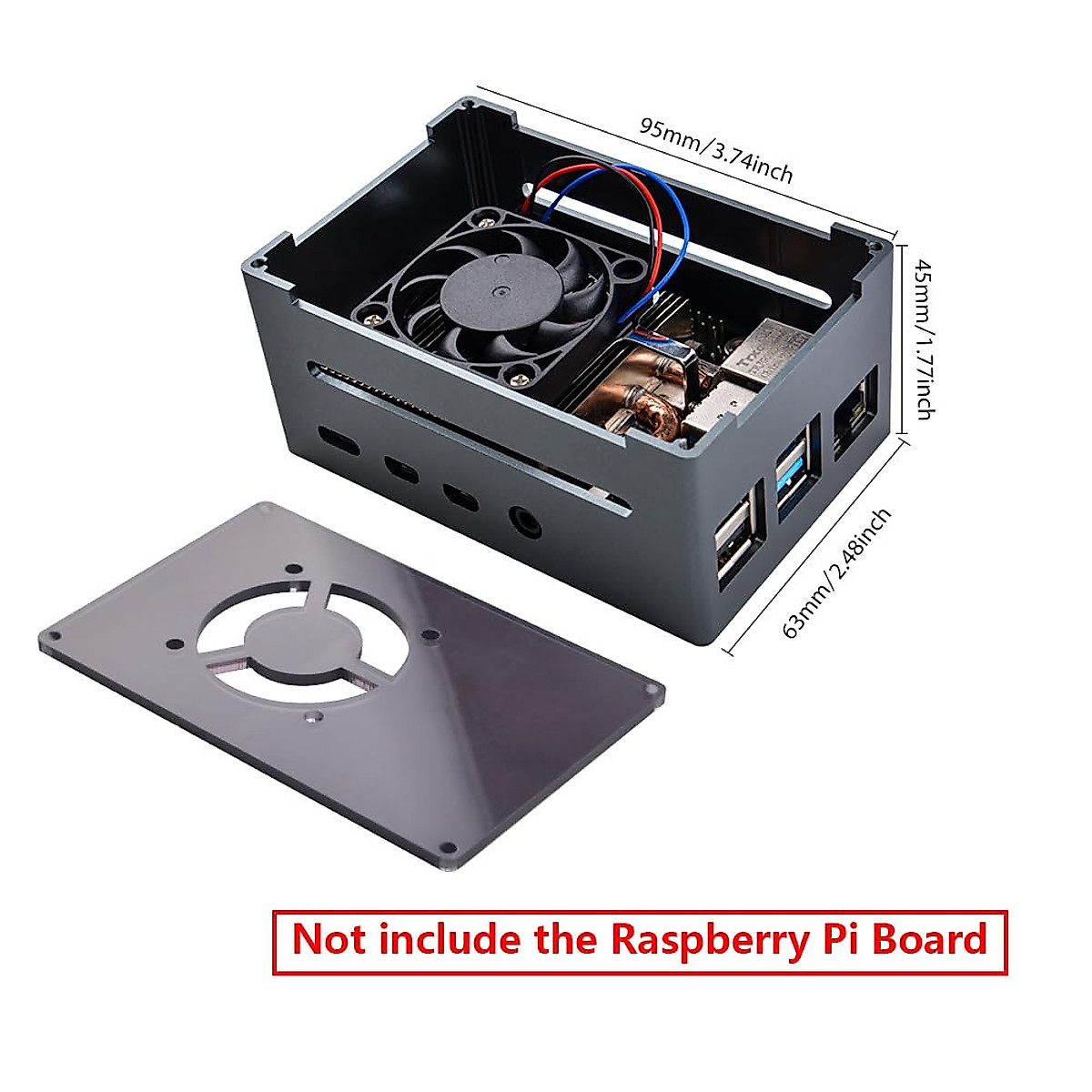 GeeekPi Metal Case for Raspberry Pi 4, Pi 4 Case with Ultra Thin ICE Tower Cooler for Raspberry Pi 4 Model B (Black)