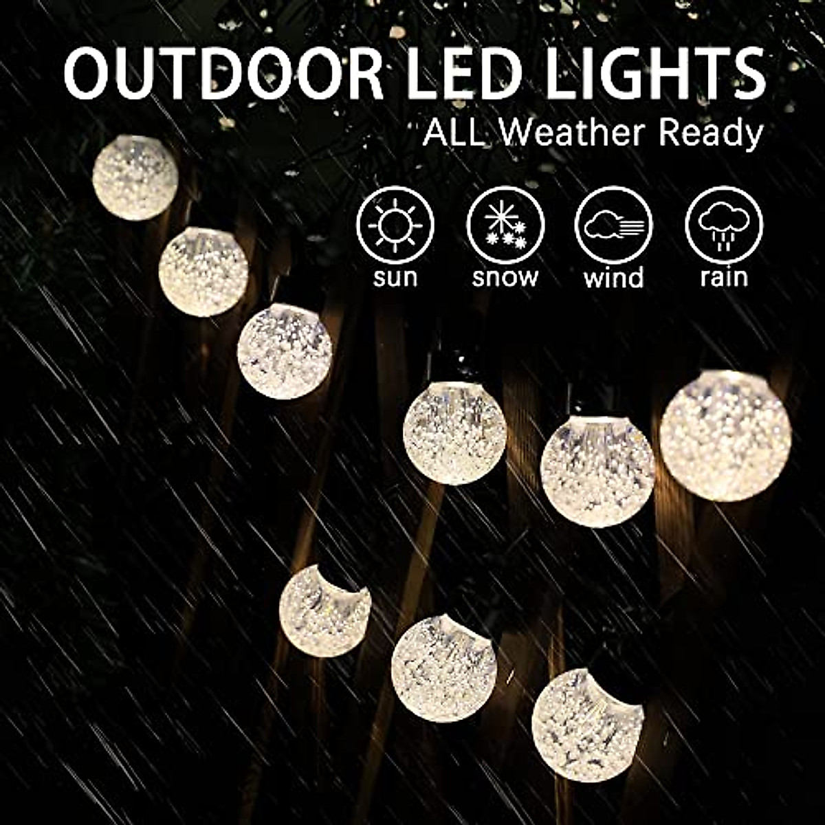 MuDay Outdoor String Lights 34.84 Feet G40 Globe Patio Lights - LED String Lights 20 Waterproof Shatterproof Hanging Outdoor Lights for Patio Outside Garden Backyard Party Camper Balcony(Warm White)