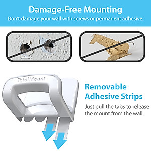 TotalMount Headphone Holder – Hanger Won’t Damage Your Wall with Screws or Permanent Adhesive (Studio-Grade White – One Pack)
