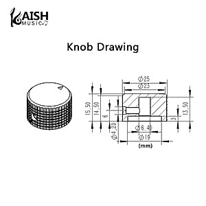 KAISH 2pcs 63/64"(25mm) Diam. Aluminium Potentiometer Knobs 1/4" Universal Metal Pot Knobs with Indicator and Set Screw for Guitar/Bass/AMP Amplifier/Power Amplifier/Preamps/Audio Equipments Black