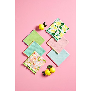 Mud Pie Strawberry Floral Towel Set, 12" x 12"