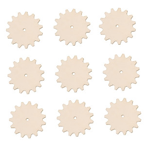 Homoyoyo 30 Pcs Unfinished Gear Wheels Unfinished Wood Cutouts Wood Cutout for Crafts Wood Circles for Crafts Wood Embellishment DIY Wood Craft Nativity Crafts Wooden Bamboo Equipment