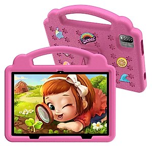Kids Tablet 10 Inch, Android 12 Tablet 3GB RAM 64GB Storage,Tablet for Kids with Time Limits, Age Filters, and More with Parental Controls,Google Playstore YouTube Netflix for Boys Girls (Pink)