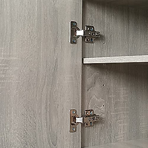 HOMCOM 72" Kitchen Buffet with Hutch, Freestanding Pantry Cupboard with Utility Drawer, 2 Door Cabinets and Countertop, Grey Wood Grain