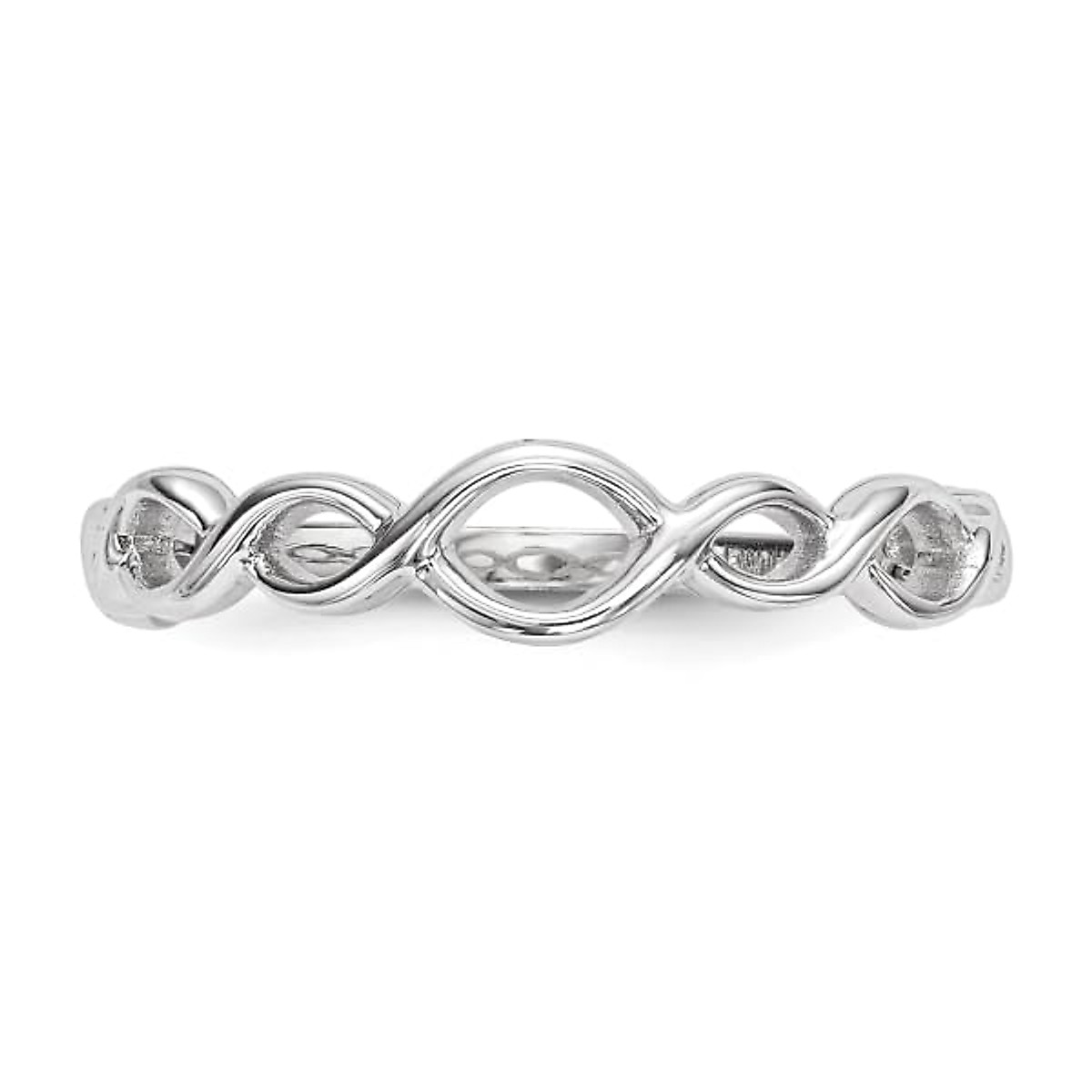 IceCarats 14K White Gold Twisted Loops Woven Crisscross Band Statement Ring Size 7