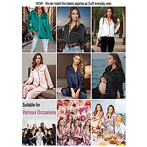 Lonxu Womens Silk Satin Pajamas Set Gray3XL Grey