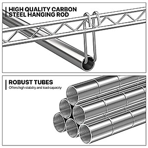 MoNiBloom Clothes Rack Heavy Duty 85.5 Inch Tall Garment Rack for Hanging Clothes, Metal Clothing Rack, Compact Freestanding Wardrobe Closet with 4 Hang Rods for Home Bedroom, Load 1000 lbs