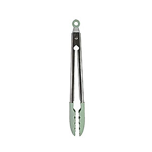 KitchenAid Gourmet Silicone-Tipped Stainless Steel Tongs, 14.5 Inch, Pistachio