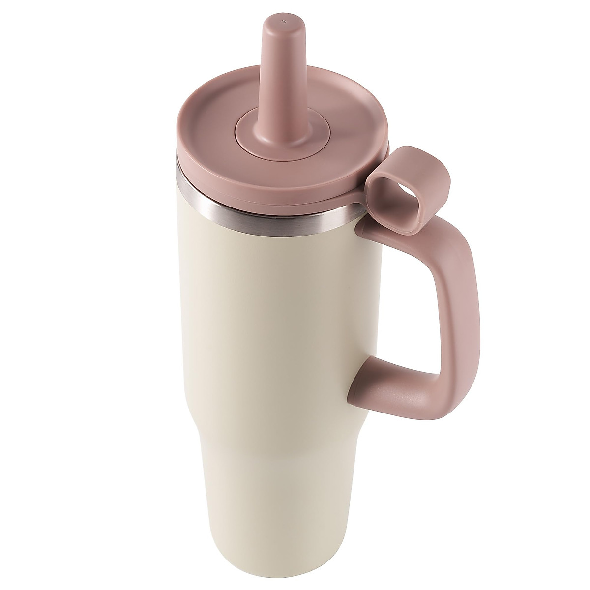 40oz Tumbler, Insulated Stainless Steel Water Bottle with Straw, Cover Cap, Leak Proof Travel Tumbler with Handle, BPA-Free, Cupholder Friendly, Gifts for Women & Men, Khaki