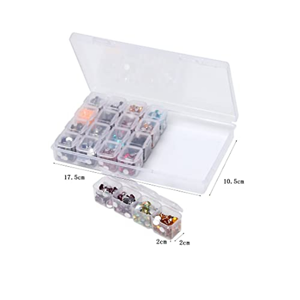 Nunobob 2 Pack 28 Slots Plastic Diamond Painting Storage Box Organizer Case Craft Nail Art Rhinestone Tools Beads Jewelry Storage NUSS5 NUSS5