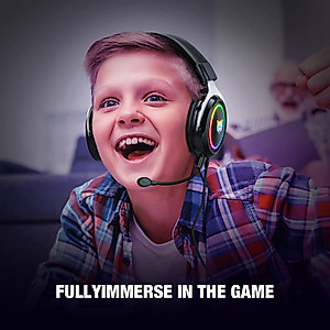 edonka Gaming Headset X 10, Noise Canceling Gaming Headphones with RGB Light,7.1 Surround Sound Crystal Clear Mic for PS5, PS4, Xbox One, PC, Mac