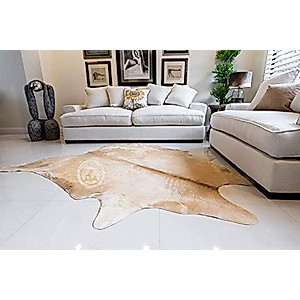 Genuine Palomino Beige Cowhide Rug XL 6 x 7-8 ft. 180 x 240 cm