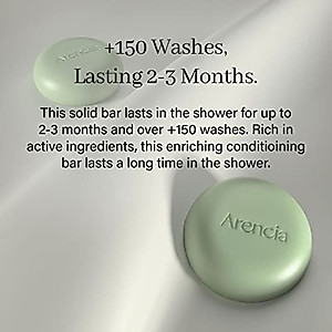 ARENCIA Greenery Conditioner bar for Moisturizing and Volumizing - Frizz-Free Formula for Curly Hair, Hair Softening and Detangling, Color Protecting - Vegan, pH balanced, Sulfate free, Natural
