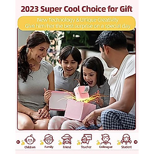 memolife 𝟐𝟎𝟐𝟑 𝐅𝐮𝐧 𝐆𝐢𝐟𝐭 Sticker Maker Machine - Mini Thermal Printer with 6 Rolls Non-Adhesive Paper (2in*21.3ft/Roll), Inkless Printer for iPhone & Android, Portable Mini Printer for DIY