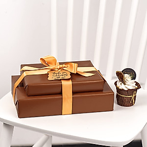 RUSPEPA Chocolate Brown Wrapping Paper Solid Color - Mini Roll - for Christmas, Wedding, Birthday, Shower, Congrats, and Holiday - 17.5 Inches X 32.8 Feet