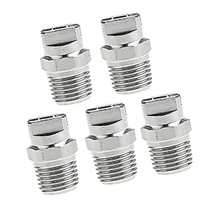 Baosity 5 Pieces 1/4 inch High Pressure Washer Spray Fan Nozzle Tip 65 Degree Stainless Steel - Easy to Install