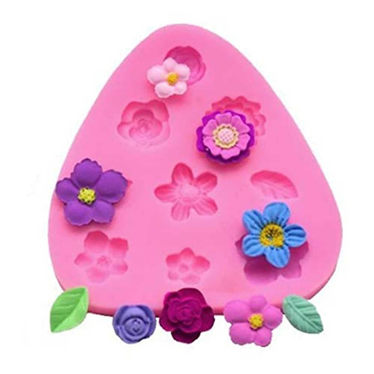 6 Pcs Flower Silicone Mold Set,Rose Daisy Butterfly and Mini Flowers Molds for Candy Chocolate Fondant Polymer Clay Soap Crafting Projects Cake Decoration