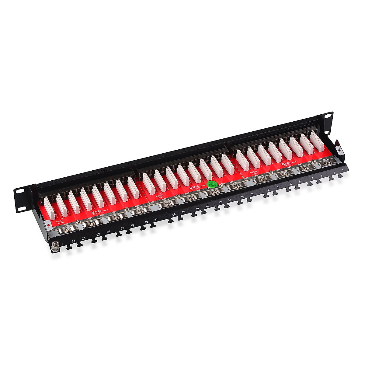Cable Matters Rackmount or Wall Mount 24-Port Shielded RJ45 Patch Panel with Jack Shutter