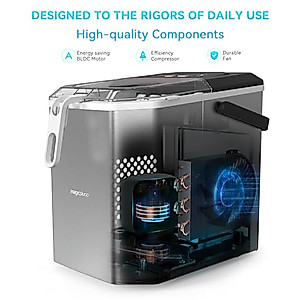 magicplux Ice Maker, Self-Cleaning Ice Makers Countertop, 9 Cubes in 6 Mins, 26.5 lbs Ice per Day, Ice Machine with Basket and Scoop for Home/Kitchen/Office/Party