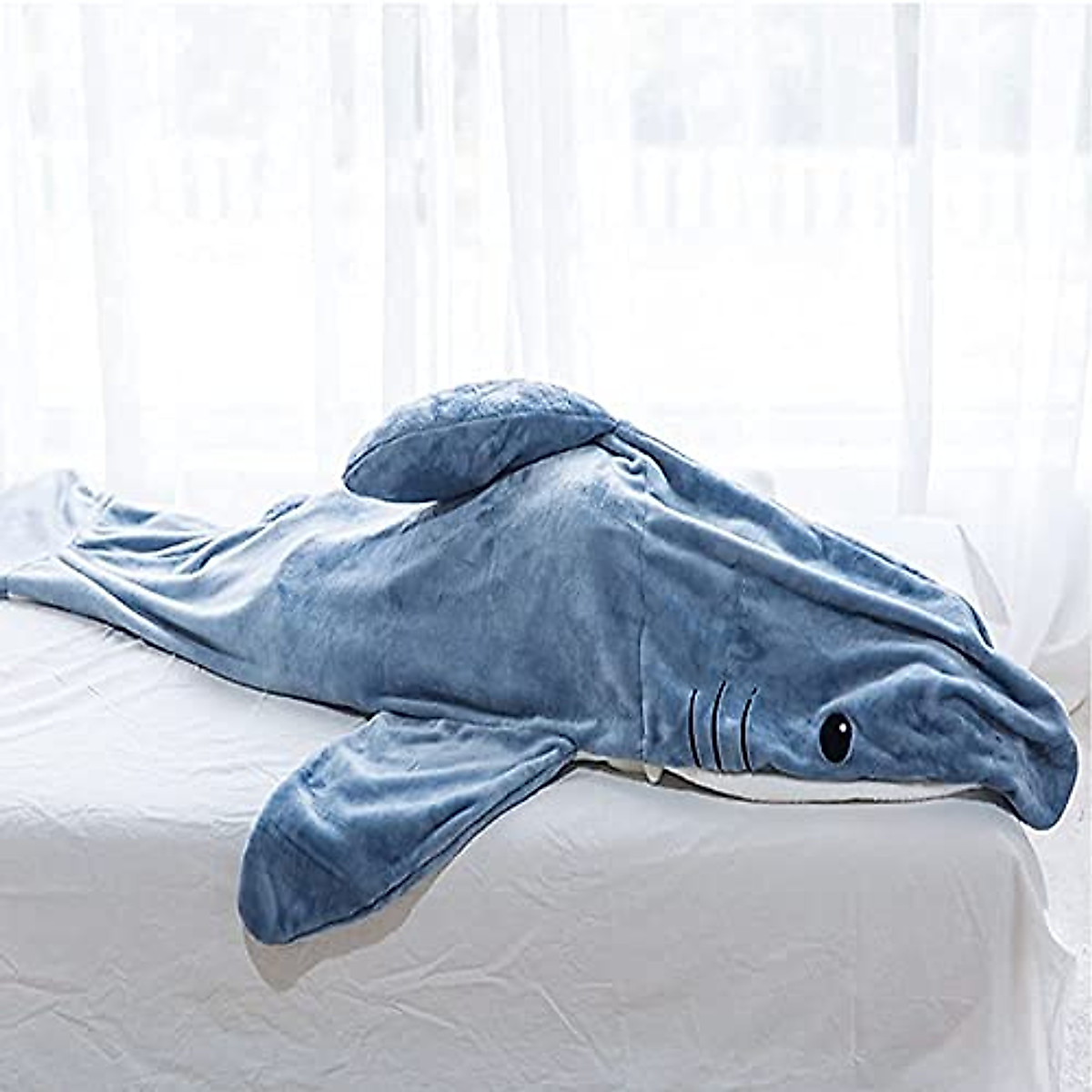 Giroayus Shark Blanket - Shark Blanket Adult, Shark Onesie Blanket, Shark Blanket Hoodie Wearable. (Shark Blanket, 75inX35.5in (L))