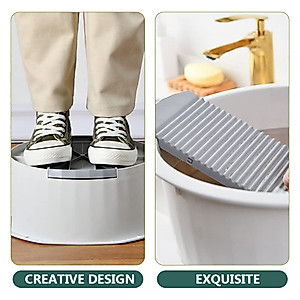 Gadpiparty Washboard Basin for Hand Washing Clothes 1 Set Plastic Non-Slip Washtub with Integrated Washboard for Home Small Delicate Articles Hand Washing Clothes, Grey