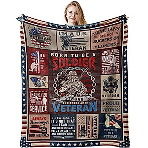 QUWOGY Vietnam Veteran Gifts Blanket 60"x50", Veteran Gifts for Men, Navy/Air/Army Veteran Gifts Blankets, Unique Gifts for Veterans, Veterans Day Gifts/Decorations Bulk, Hard Head Veterans