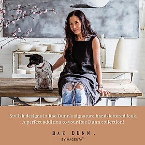 Rae Dunn Desk Organizer, Ceramic and Wood Organizer Tray with Cell-Phone Holder, Note-Card Holder, and Pen Holder, Organizer for Office Desk Accessories