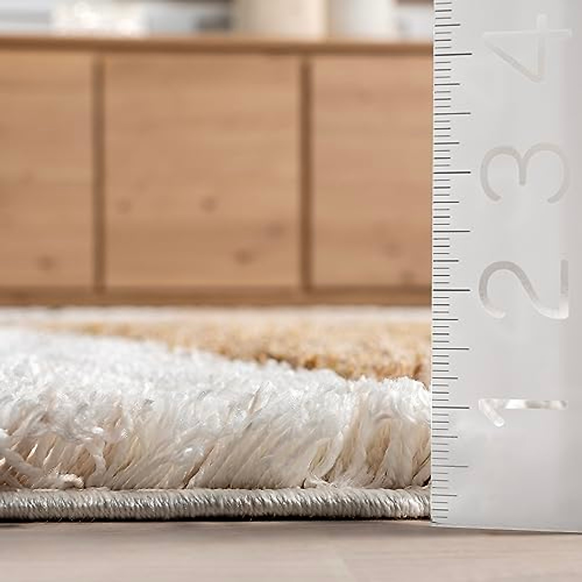 nuLOOM Kali Shaggy Diamond Tassel Area Rug, 8x10, Light Brown