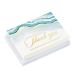 Hallmark Funeral Thank You Cards, Watercolor Agate (20 Thank You for Your Sympathy Cards with Envelopes)