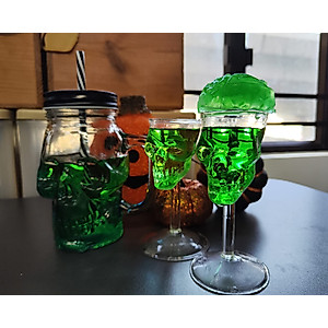 DS. DISTINCTIVE STYLE Skull Shot Glass 2 Pieces Double Shot 75 Milliliter 2.5 Ounce Whiskey Glass