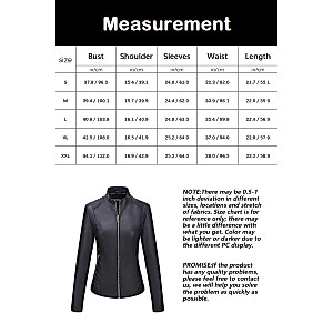 Bellivera Womens Faux Leather Jacket Moto Long Sleeves Coat 36 Red XL