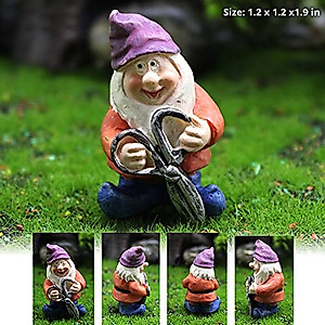 PEATOP Fairy Garden Accessories,Miniature Gnome Figurines Set of 7, Garden Gnome Figurines for Plant Pots Decor, Home Decoration,Fairy Garden