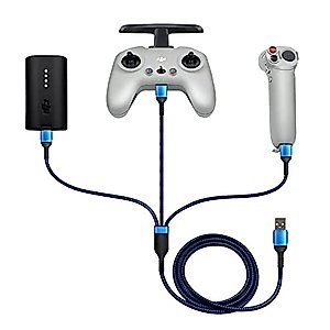 AMAZEAR 3 Type-C Nylon Braided Charging Cord for DJI Drone Remote Controller Motion Controller Battery Mobile/Android and More Power Cable, DJI Avata/FPV/Mini 2/Mini 3 pro/Air 2s/Mavic 3 Accessories