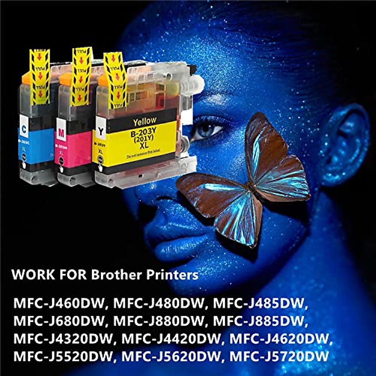 LC203 Compatible Ink Cartridge for Brother LC203XL LC201XL LC203 LC201 to use with MFC-J480DW MFC-J880DW MFC-J4420DW MFC-J680DW MFC-J885DW Printer (8 Cyan, 8 Magenta, 8 Yellow, 24 Pack)