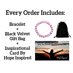 Hope Inspired Mystic Mermaid Glass Bracelet with 8 mm Pink Dazzling Moonstone Beads