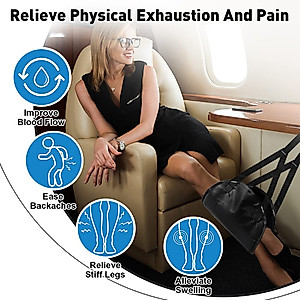 zxbaers Airplane Foot Rest, Portable Airplane Foot Hammock with Memory Foam, Adjustable Height Leg Support for Travel Office Long Flight Essentials