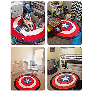 INCX Baby Play Mat Cute Children Rug/Mat Toy Storage Bag Organizer 58x58 Inch Captain America1