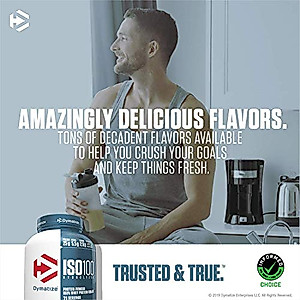Dymatize ISO 100 Whey Protein Powder with 25g of Hydrolyzed, Fudge Brownie 1.6 Pound 25.6 Ounce