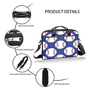 Seamless Baseball Laptop Computer Bag Waterproof Shoulder Messenger Bag 13-15 inch Durable Laptop Tote Bag with Shoulder Strap Handle Lightweight Crossbody Briefcase