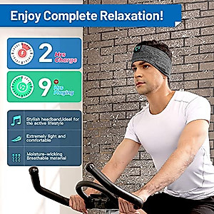 Sleep Headphones Bluetooth Headband, Perytong Sports Bluetooth Headband Headphones with Thin Speakers, Sleep Earbuds, Sleeping Headphones for Workout Running Yoga Nap, Gift for Men and Women