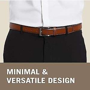 Perry Ellis Men's Leather Amigo Dress Belt, Black, 34