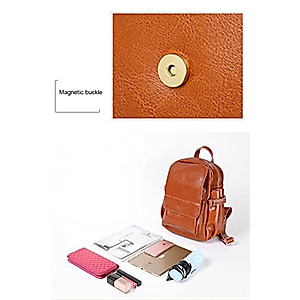 Cute  Purse Backpack for Women Genuine Leather Fashion Multipurpose Design Handbags and Casual Travel Shoulder Bag Medium  (Brown)