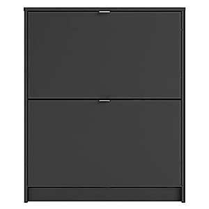 Tvilum, Black Matte Bright 2 Drawer Shoe Cabinet