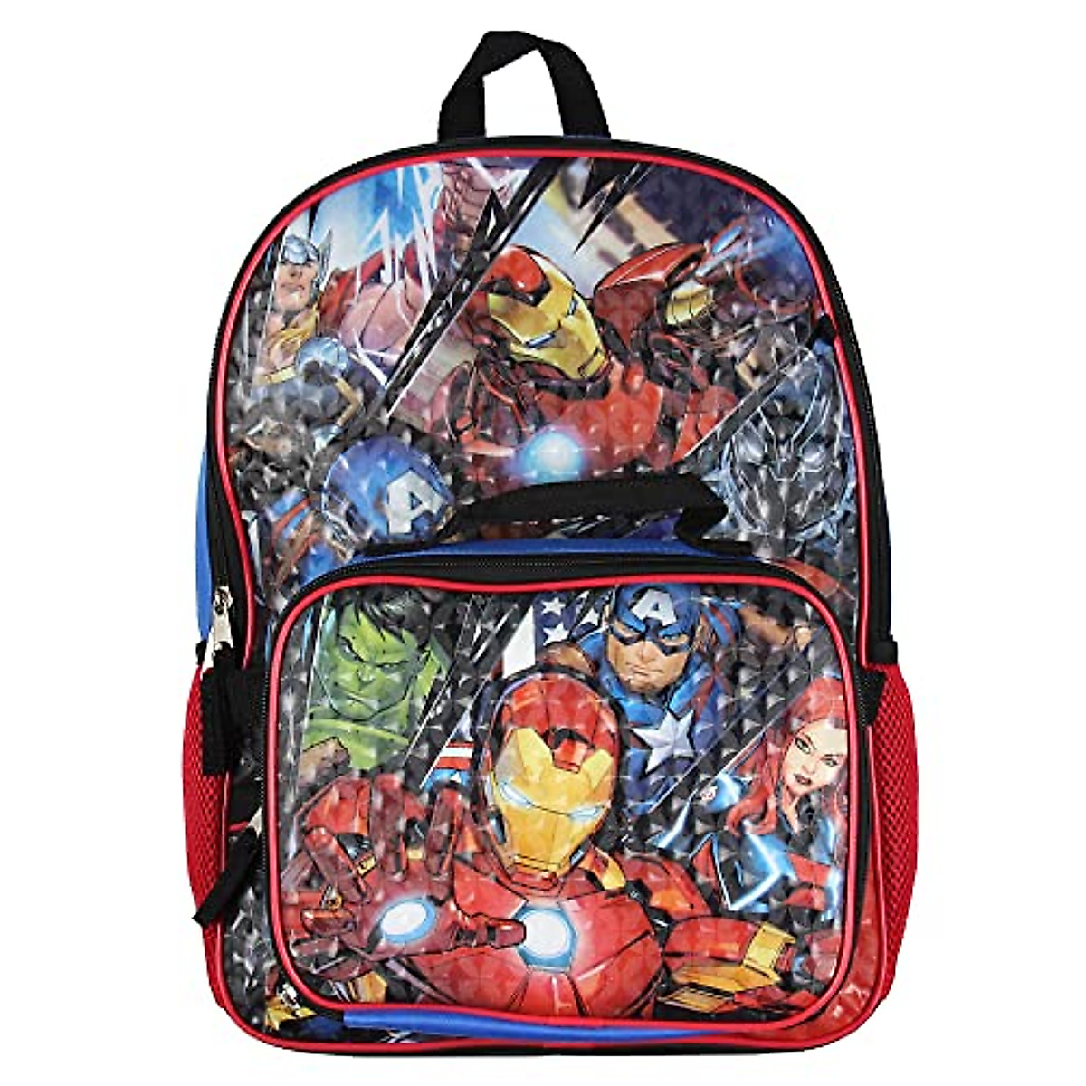 Marvel Avengers 5 Pc Kids Backpack Set Lunch Box Key Chain Pencil Case Carabiner For Travel School