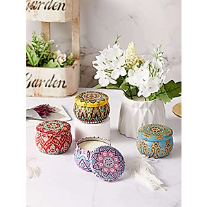 olorvela Scented Candles for Home Scented Candles Gifts for Women, 4pcs Soy Candles in Beautiful Travel Tins 100hrs Burn Time Gifted Packaged Aromatherapy Candle