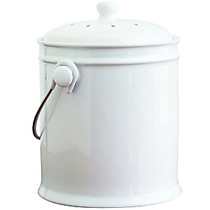 Natural Home 1-Gallon Ceramic Compost Bin with Filter