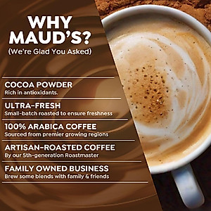 Maud's Chocolate Mocha Cappuccino Coffee Pods, 18 ct | Mochaccino Mocha Flavor | 100% Arabica Coffee | Solar Energy Produced Recyclable Pods Compatible with Keurig K Cups Maker