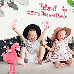 MorisMos Plush Flamingo Stuffed Animal-18 Inch Mommy Stuffed Flamingo with 4 Baby Flamingo Plush Toys Inside Zipper Tummy, Pink Flamingo Toy Gift for Girl Women Decor Birthday Christmas Valentines